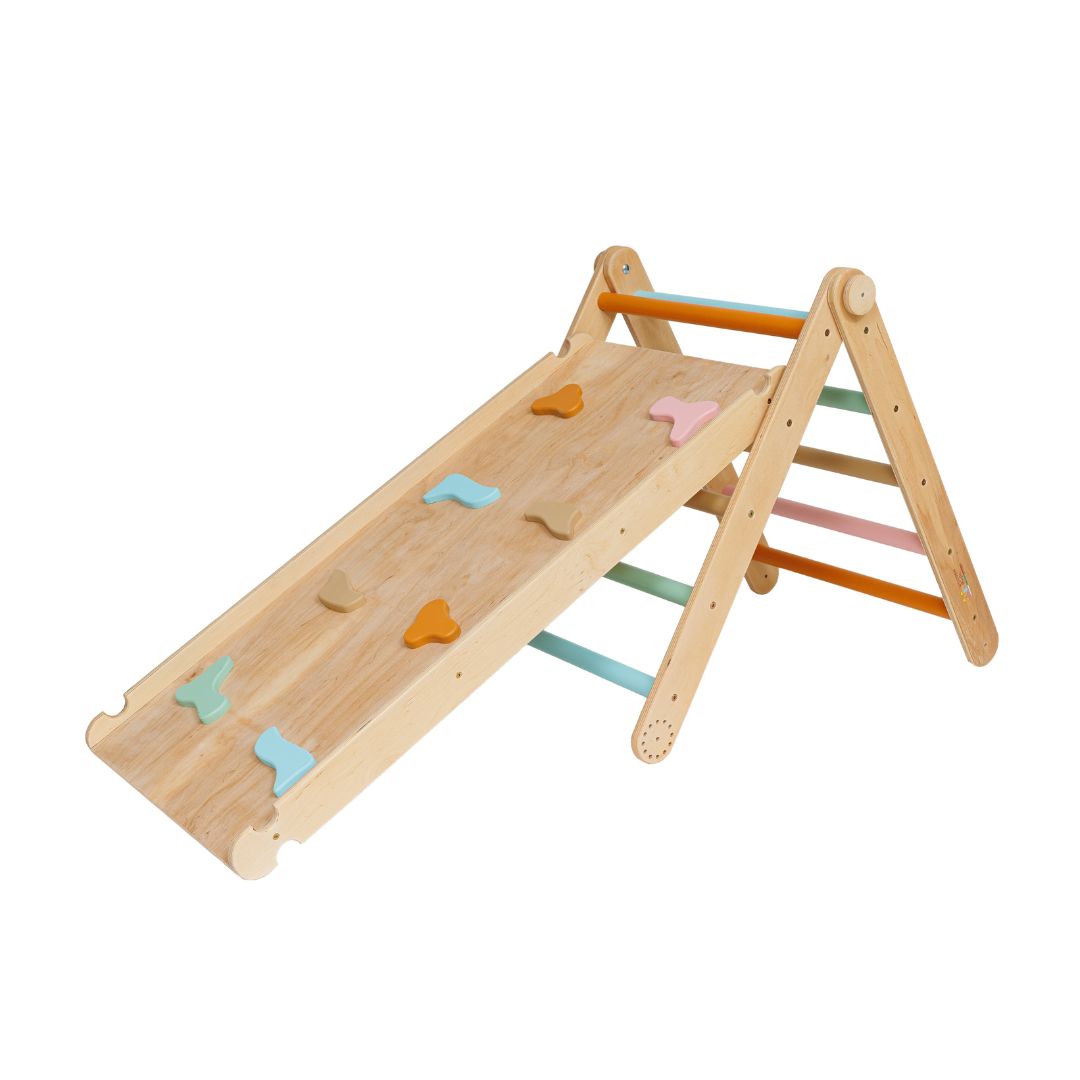Pikler Triangle with Double-sided Ramp – Wooden Magic