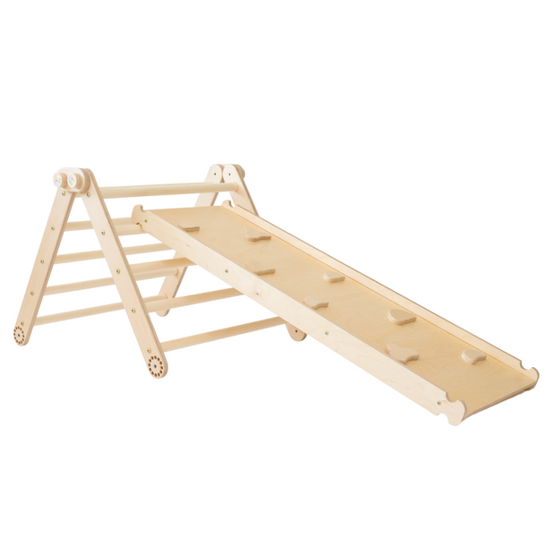 Pikler Triangle with Double-sided Ramp – Wooden Magic